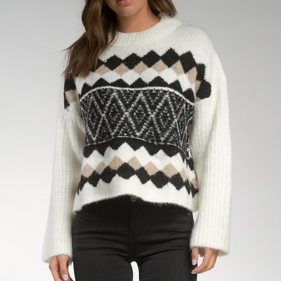 Elan | Sweaters | Elan Womens Printed Crew Neck Sweater | Poshmark